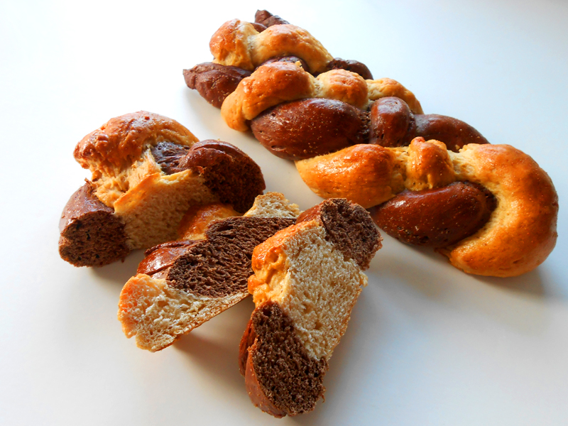 cukormentes kakaós fonott kalács teljes kiőrlésű lisztből - sugarfree dots