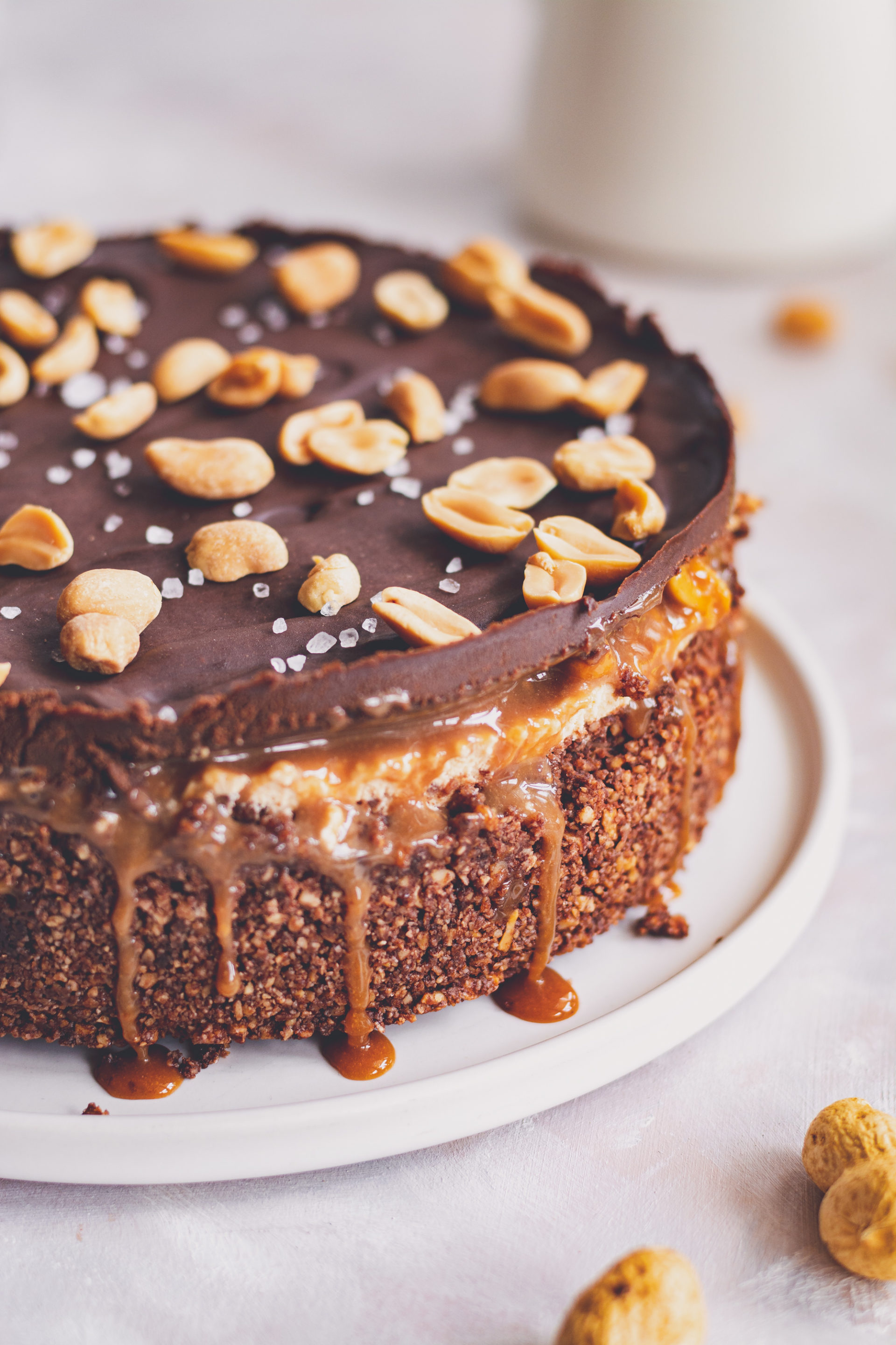 snickers torta cukor- és gluténmentesen, sütés nélkül - sugarfree dots